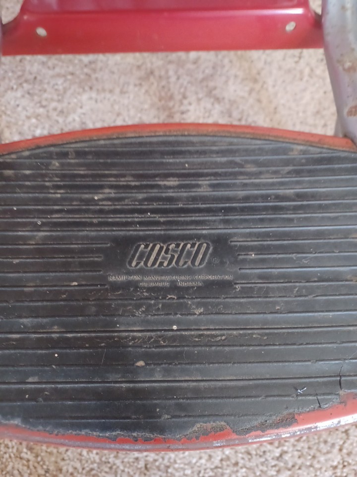 Retro COSCO Stylaire Mid-Century Red Metal Fold Out Step Stool Chair ...