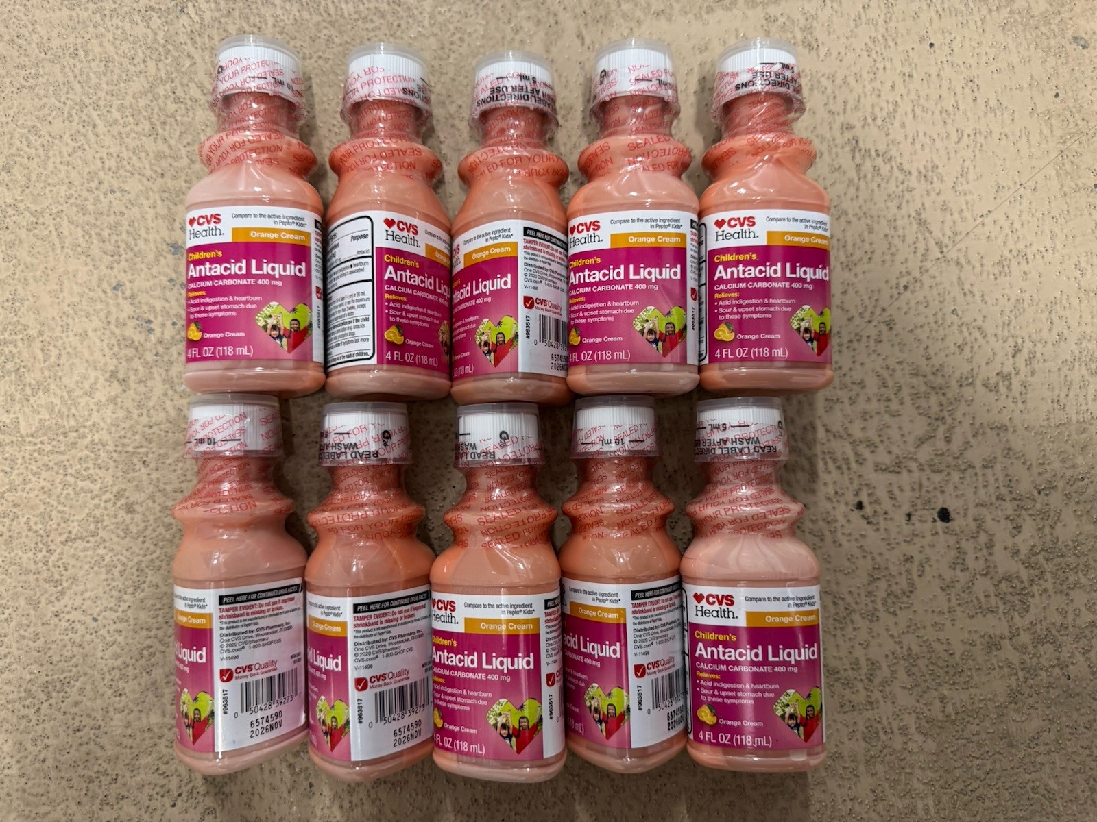 CVS Health Children's Antacid Liquid Orange Cream Flavor 10 Bottle Lot ...