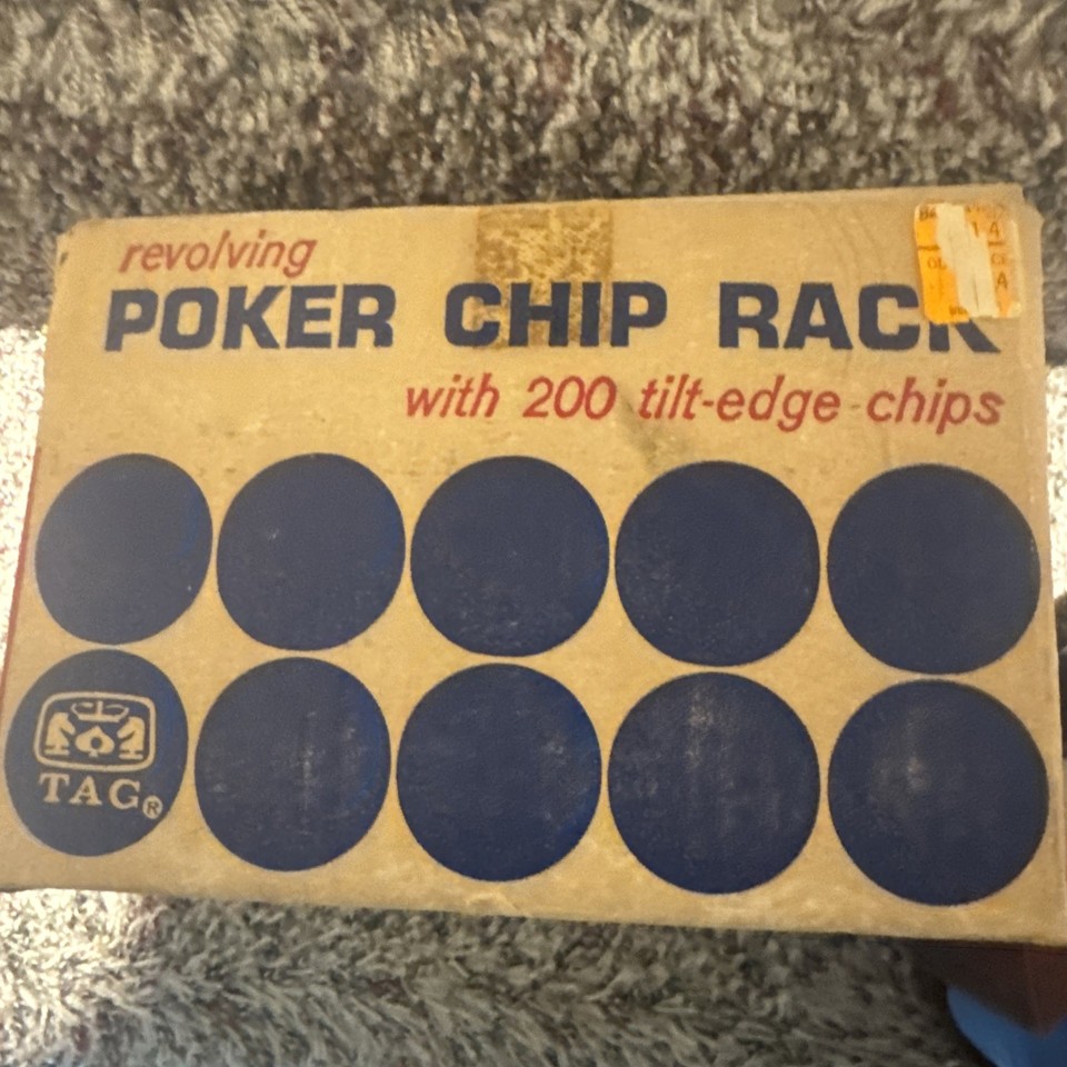 Revolving Plastic Poker Chip Rack With 200 Tilt-Edge Transco 1963 ...