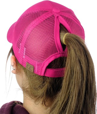 C.C Ponycap Messy High Bun Ponytail Adjustable Mesh Trucker Baseball ...