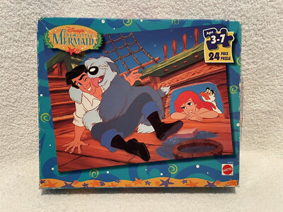 HTF 1997 Complete 24pc The Little Mermaid Puzzle Eric Ariel Disney ship ...