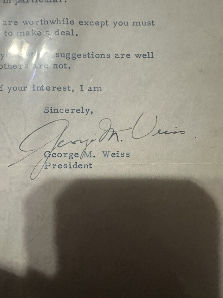 New York Mets Document 1962 Polo Grounds Signed By George Weiss | eBay