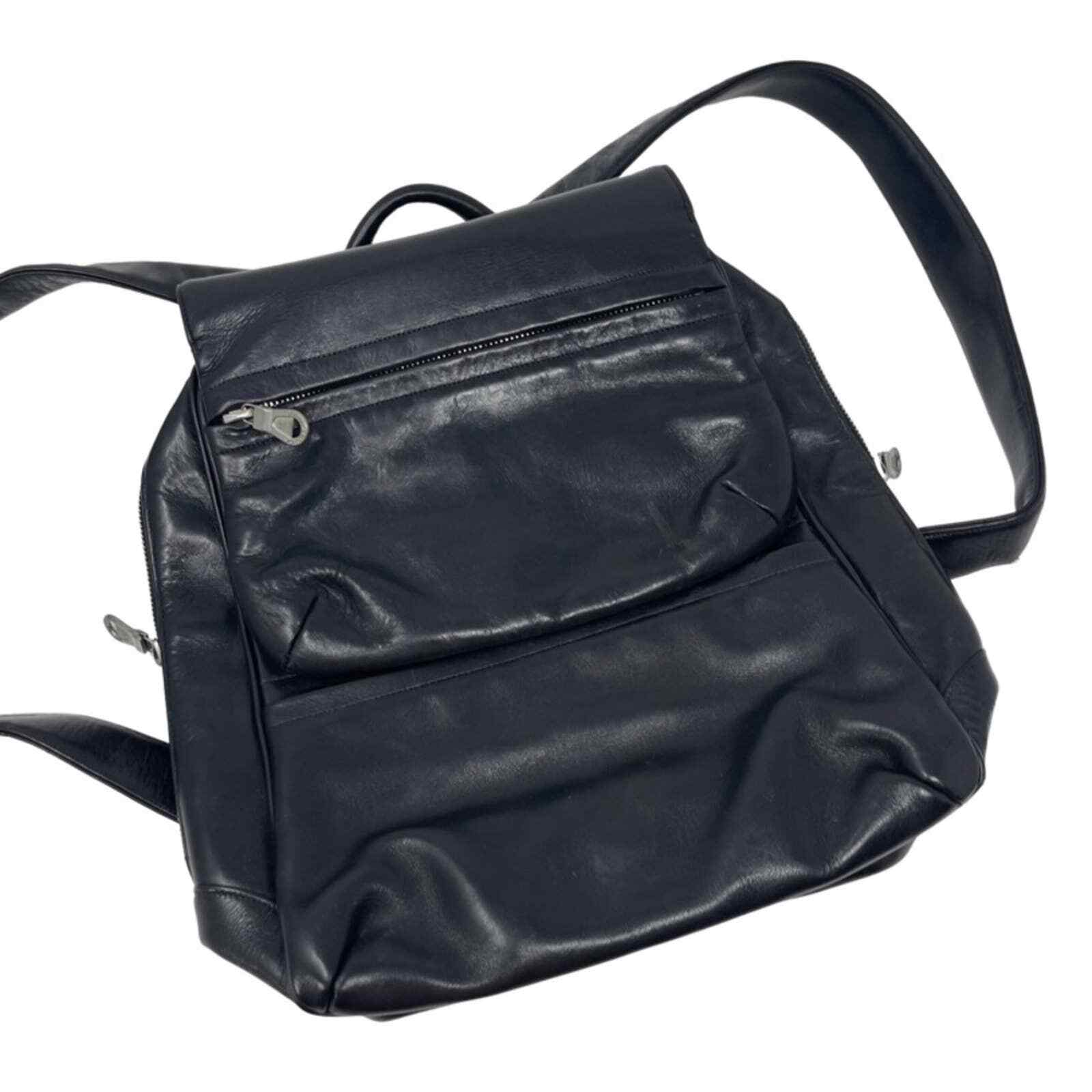 Johnny Farah Black heavy duty leather backpack - Gem