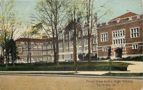 Toledo Ohio~Road by Front View Of Scott High School~1914 Postcard | eBay