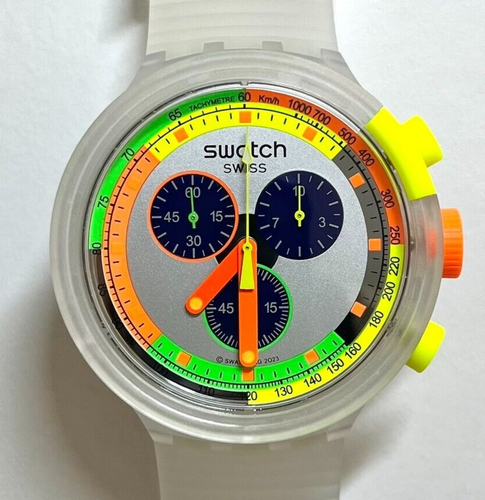 SWATCH BIG BOLD SWATCH NEON JELLY SB02K100 Wristwatch Oversize Retro ...