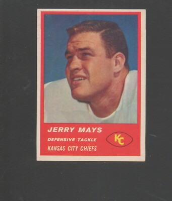 1963 Fleer Football Card #55 Jerry Mays-Kansas City Chiefs Near Mint ...