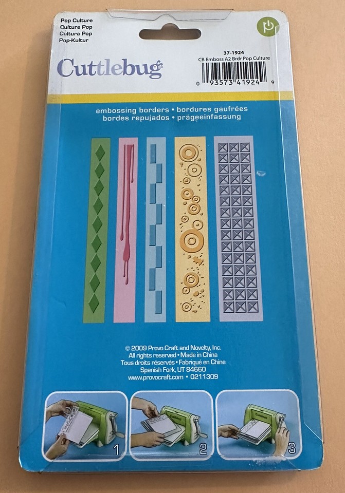 Provo Craft Cuttlebug 5 Embossing Folders Pop Culture Borders Card ...