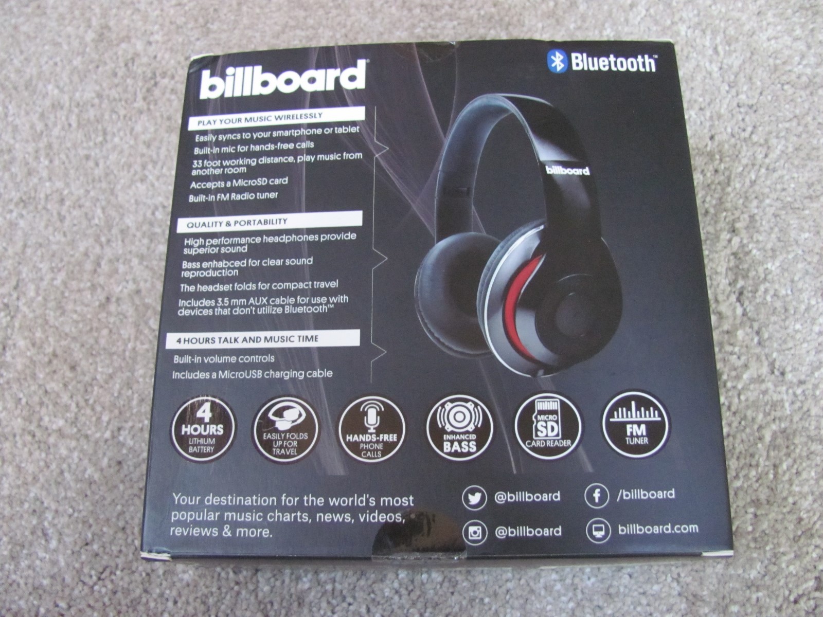 Brand New Billboard Wireless Bluetooth Headphone (Black) BB430 | eBay