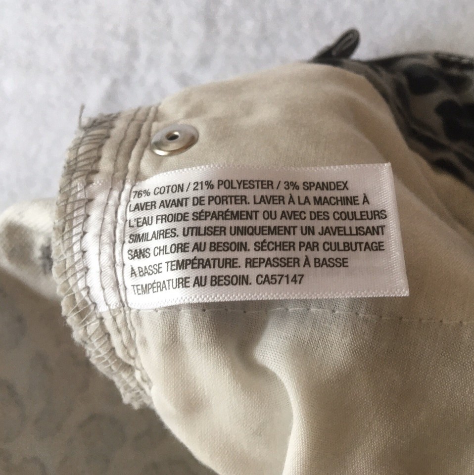 Cherokee Girl’s Pants Stretch Jeans Leopard Print L Gray Adjustable ...