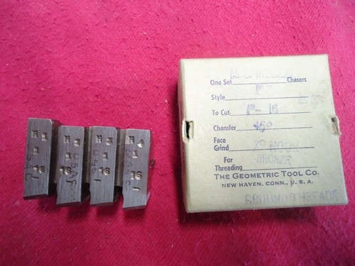 GEOMETRIC THREADING INSERTS DIE HEAD CHASERS 1"-16 U.S. HS BRONZE H1/2 ...