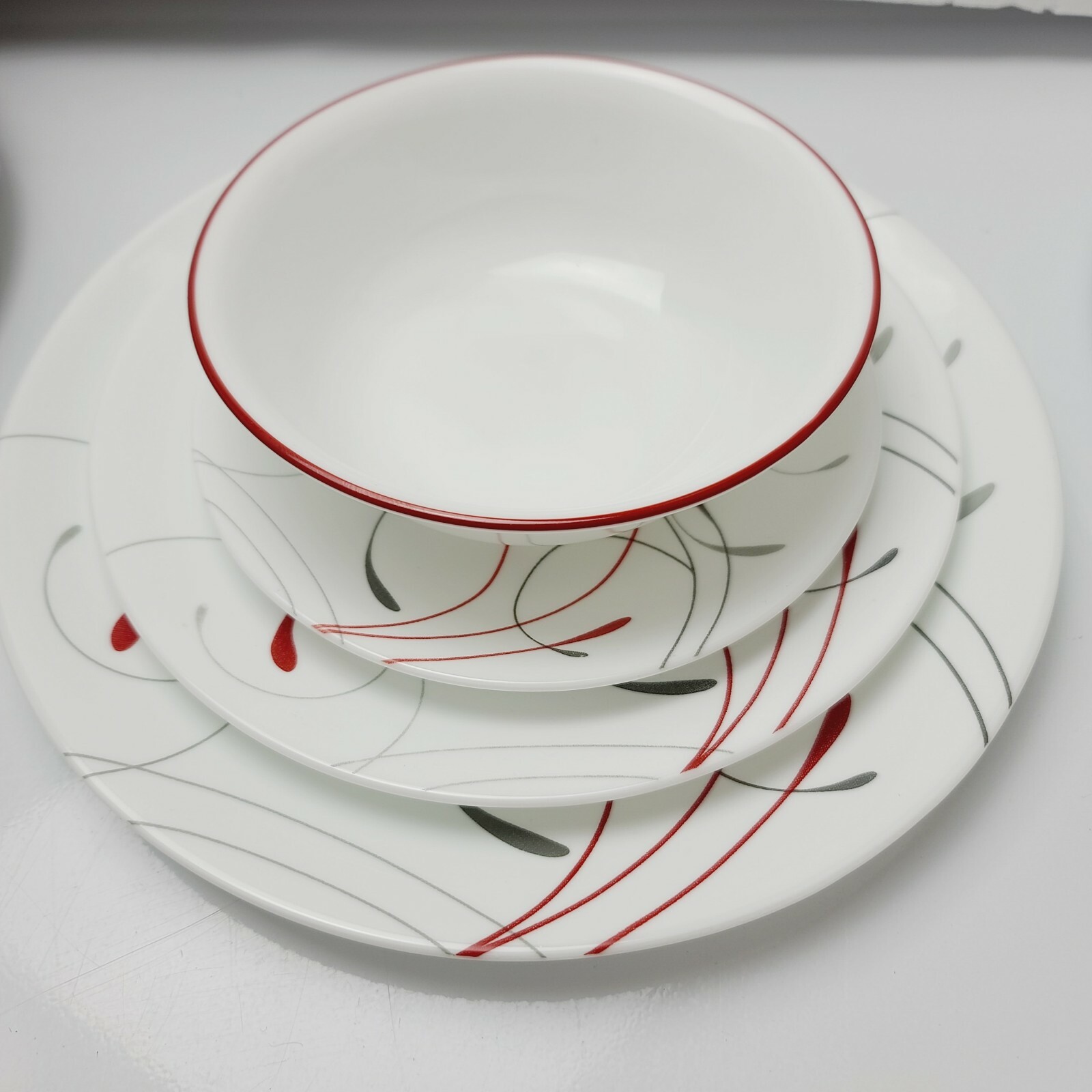 Corelle Splendor Plates Set. 1 Dinner, 1 Salad, Dessert Plate 1 Cereal ...
