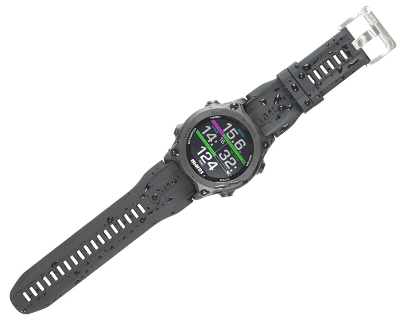 MARES SIRIUS BLACK BKBK + LED 2 Transmitter - Probe - SCUBA Diving ...