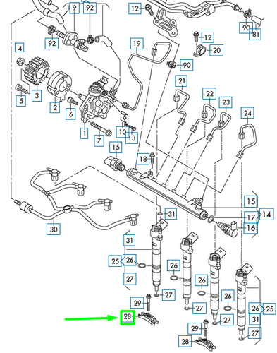 VW PASSAT B8 3G Common Rail Injector Hold Down Clamp 03L130216 | eBay