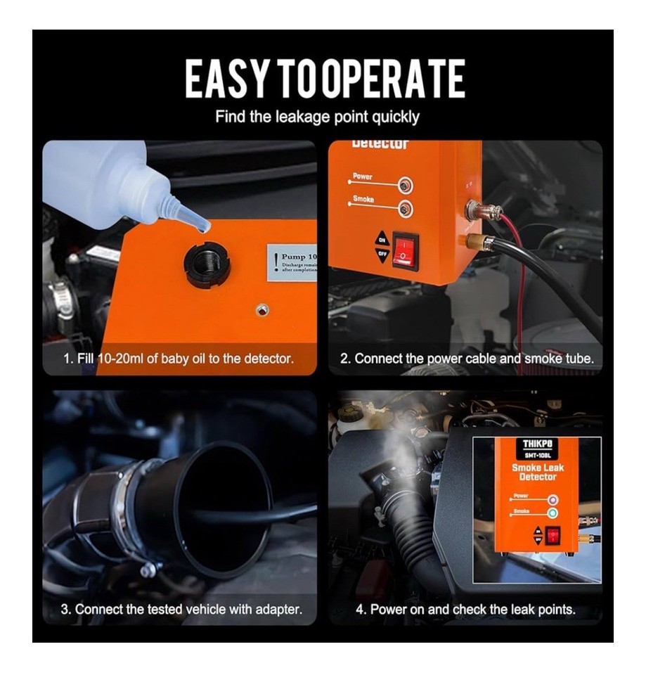 Automotive Smoke Machine Built-in Air Pump, Smoke Leak Detector EVAP ...