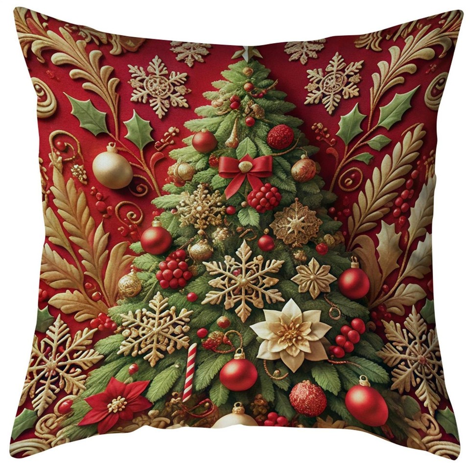 Christmas Pillow Covers 3D Visual Effect Decorative Cushion Pillowcases ...