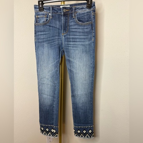 Driftwood Colette embroidered cuff jeans | eBay