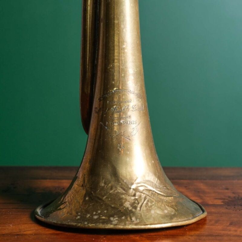 Antique French Brass Bugle Horn Couesnon Paris Military Signal | eBay