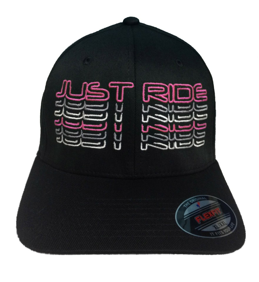 JUST RIDE FLEXFIT HAT FITTED CAP WAKE BOARD BMX MTB MOTOCROSS SKATE ...