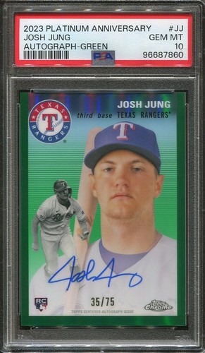 2023 Josh Jung Rookie Auto PSA 10 Plat Anniversary Green /75 #CPA-JJ ...
