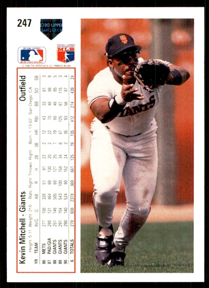 1991 Upper Deck Kevin Mitchell Baseball Cards #247 | eBay