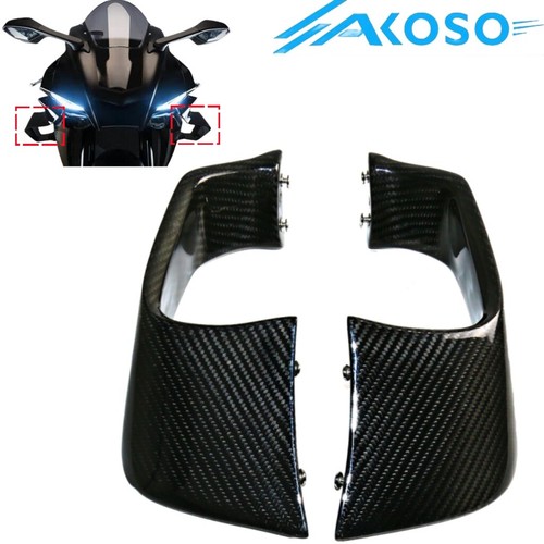 For YAMAHA R1 R1M Carbon Fiber Side Aerodynamic Winglets Wing YZF-R1 ...