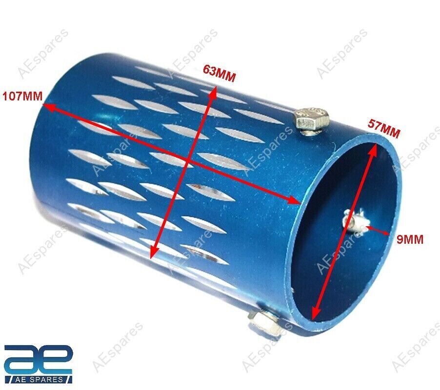 New Universal Aluminium Blue Inlet Car Exhaust Silencer Pipe Tail ...