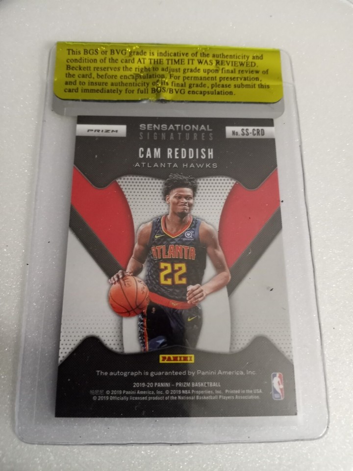 CAM REDDISH 2019 SENSATIONAL SIGNATURES PRIZM BLUE SHIMMER AUTO BGS 9.5 ...