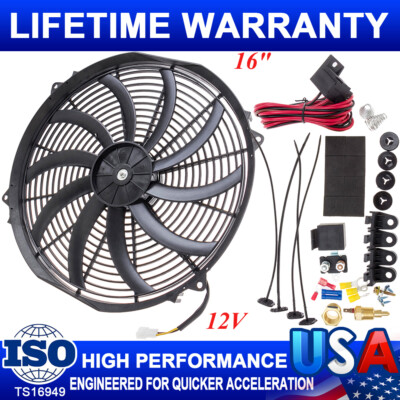 16" Electric Radiator Fan Pusher Puller 120w High Power Motor 3500+ CFM ...