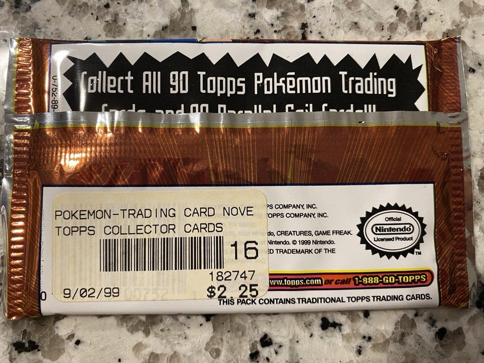 SEALED VINTAGE TOPPS 1999 POKEMON TRADING CARD PACK TV EDITION BLUE ...