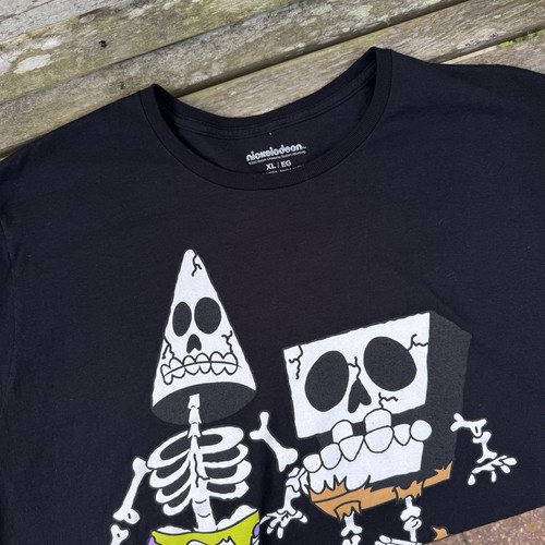 Nickelodeon Spongebob Patrick Skeleton T-Shirt Size XL Black Short ...