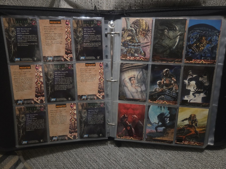 ALIEN COLLECTOR CARDS (250+) w/Embossed WY leatherette, Zip Binder ...