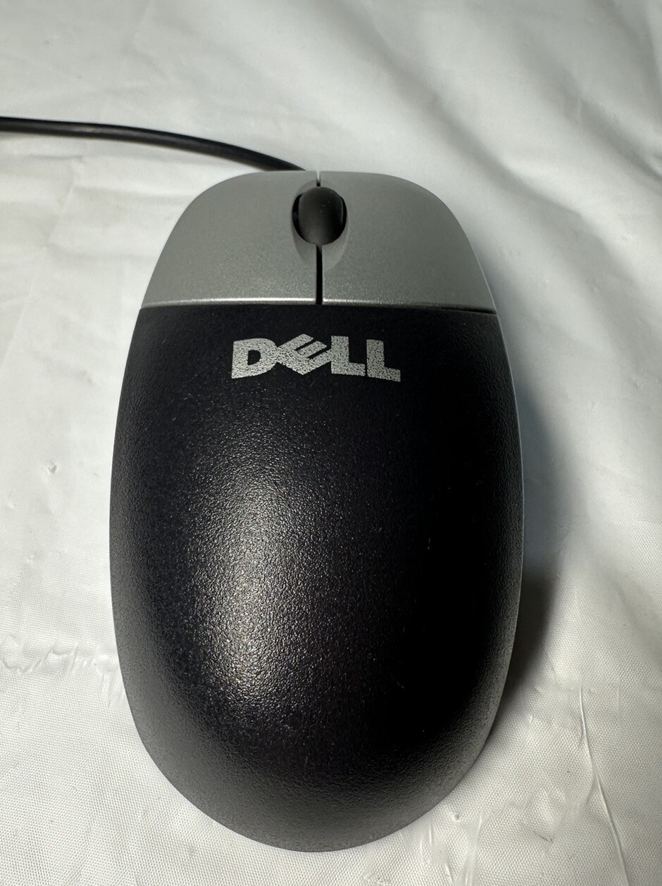 DELL 3-Button Silver-Black Wired USB Optical Scroll Wheel Mouse M-UAN ...