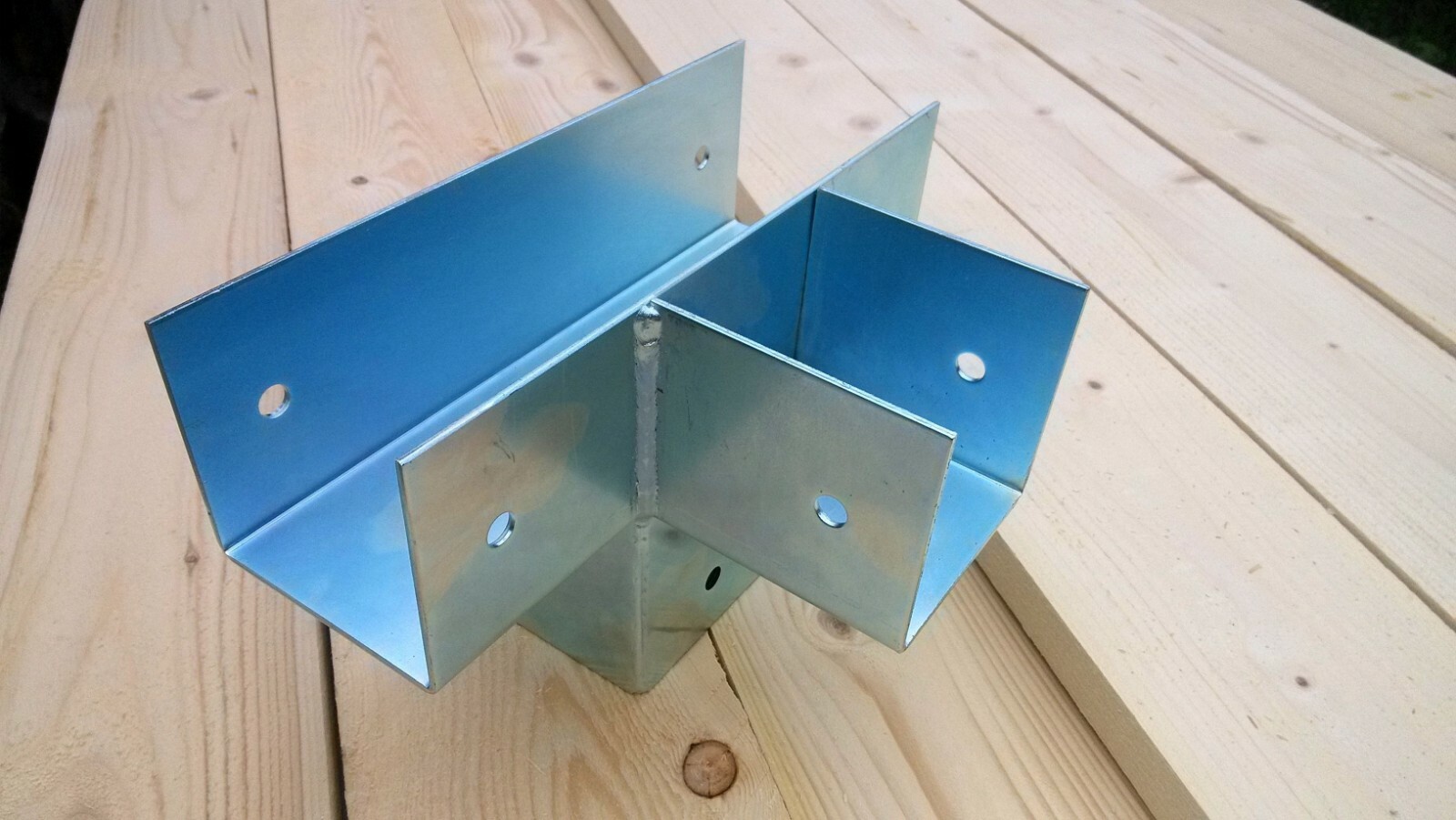 Holzverbinder 4-Wege aus Stahl verzinkt Pfostenverbinder für Pfosten ...
