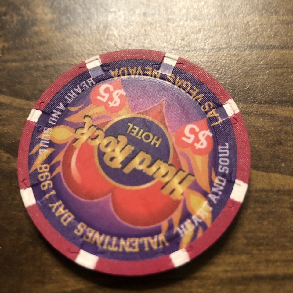 $5 hard rock 1998 Heartbreaker casino chip las vegas super rare ...
