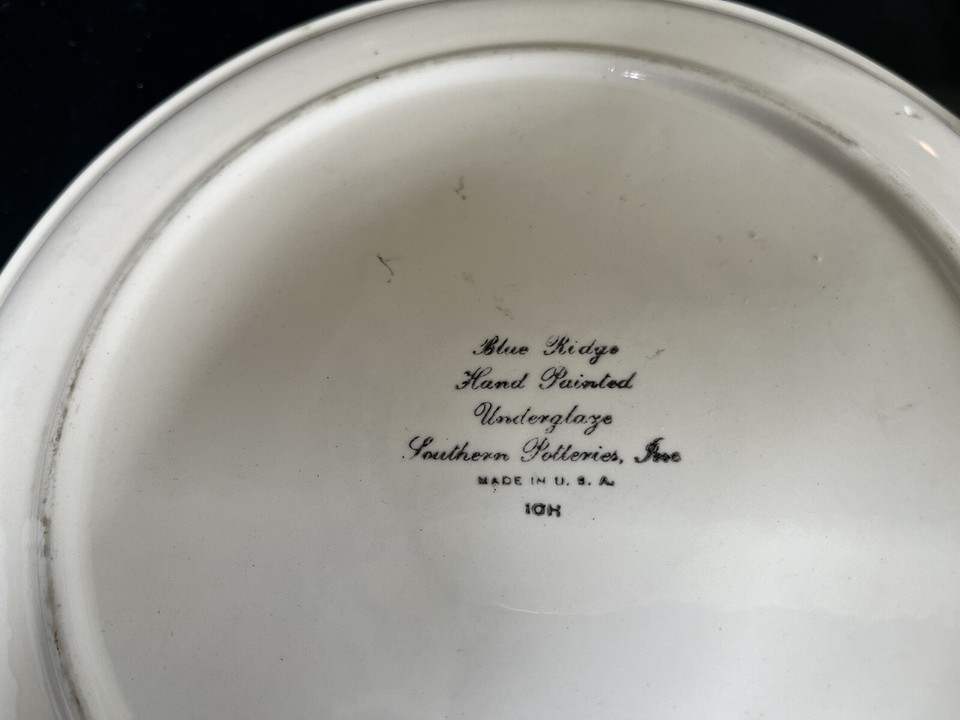 3 BLUE RIDGE SOUTHERN POTTERY FRUITS PLATES underglaze W/ Wall Hanger ...