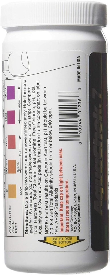 AquaChek Silver 7 in 1 Pool Spa Water Test Chlorine Strips 100 CT ...