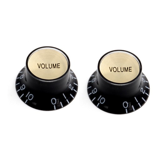 2 Knobs Black Inch Size Gibson Style Tophat Volume Gold Reflector Cape ...