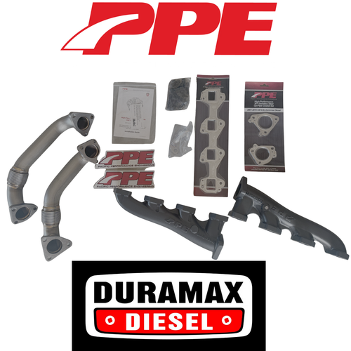 PPE Diesel Ceramic Duramax Exhaust Manifolds + Up Pipe Kit LB7 LLY LBZ ...