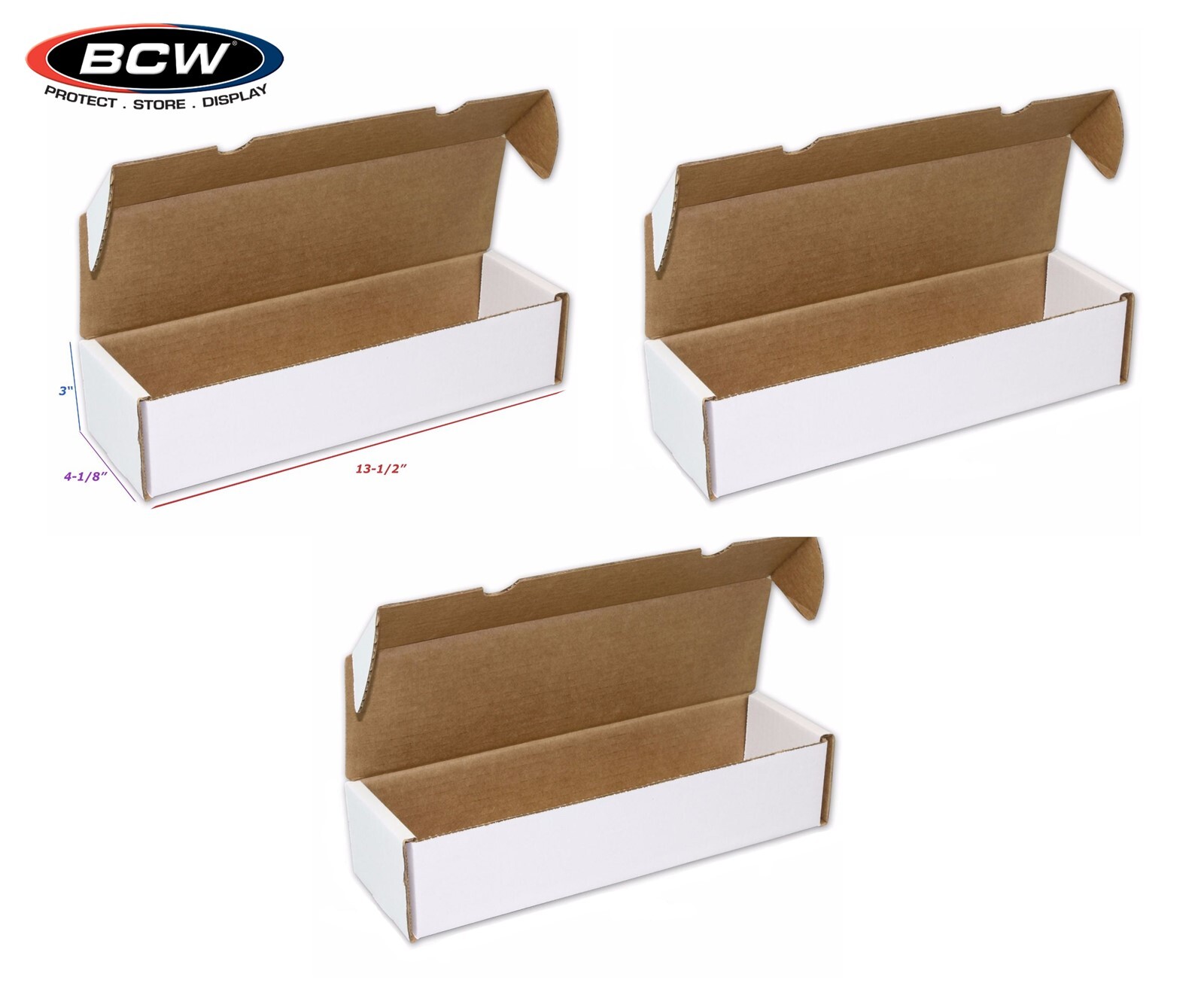 3 BCW Cardboard Card Boxes 1000 Count Hold Baseball Trading MTG Gaming ...