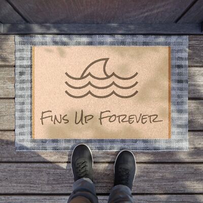 Fins Up Forever Jimmy Buffett Coir Door Mat Outside Parrot Heads Gift ...