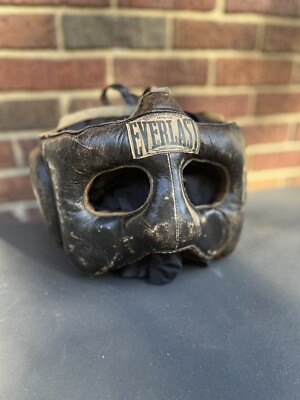 Vintage 1920 Antique leather Everlast Boxing Rare Full Face mask Helmet ...
