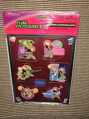 New Sealed Hallmark Stickers Disney Channel Kim Possible Foil Stickers ...