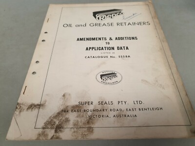 1960 REPCO OIL & GREASE RETAINERS Catalogue 1930s on | eBay