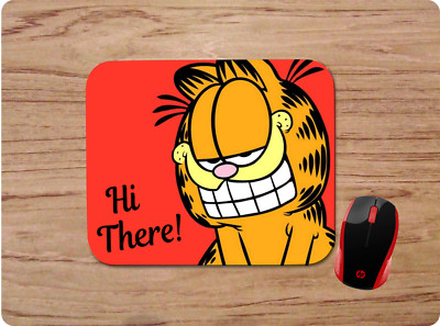 GARFIELD "HI THERE" CUSTOM COMPUTER GAMING MOUSE PAD MAT HOME OFFICE ...