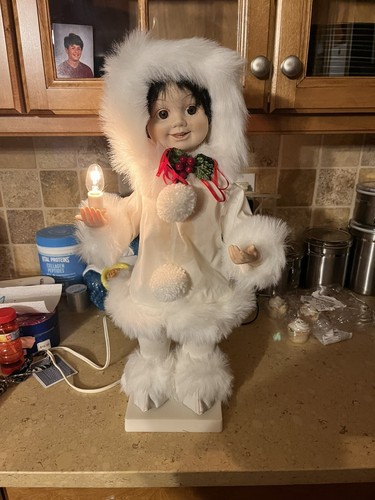 1992 Telco Motionette Christmas Animated Lighted Eskimo Snow Baby Doll ...
