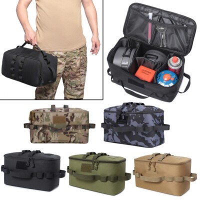 Outdoor MOLLE Pouch Camping Storage Bag Basket Gas Stove Canister Pot ...