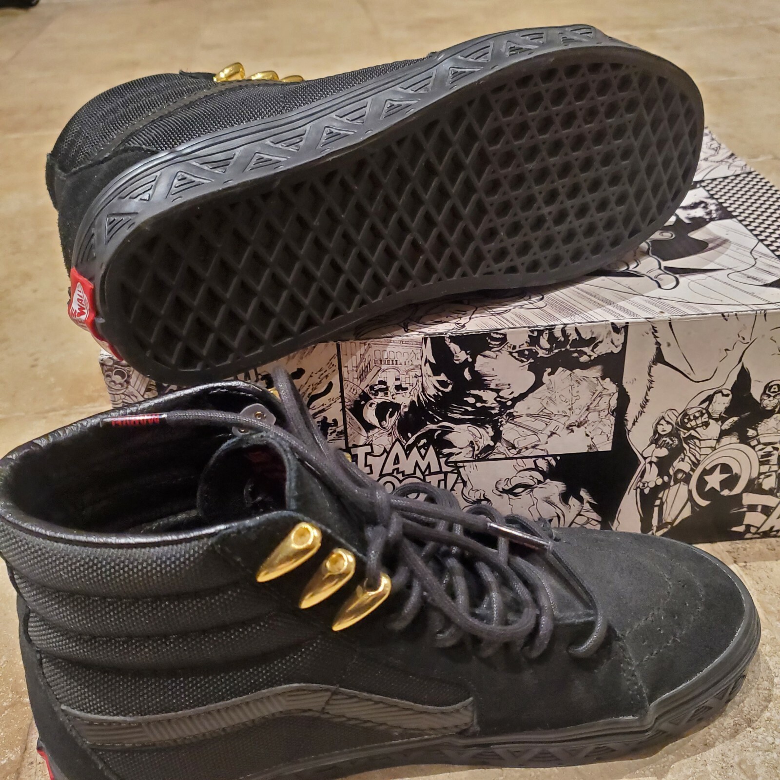 Vans X Marvel Sk8-Hi Off The Wall Black panther hi to… - Gem