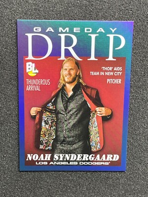 2023 Topps BIG LEAGUE GAMEDAY DRIP GD-9 Noah Syndegaard SSP BLUE FOIL ...
