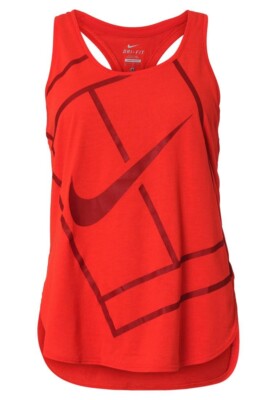 Nike Women's Baseline Tennis Tank Top, Red, Large | eBay