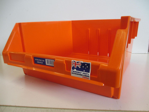 Fischer Plastics Stor-Pak Size 240 Orange Plastic Storage Box 1H-065 ...